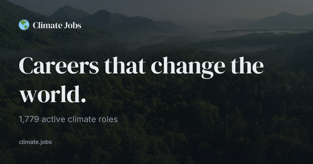 Climate Jobs - Careers that change the world